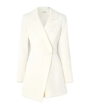 SAFIYAA LONDON Trinidad Asymmetric Crepe Playsuit - White