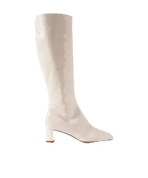 AeydĒ Straight Shaft Knee-high Riding Boots - Nude