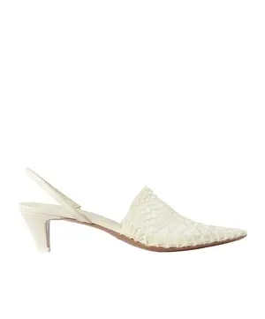 NEOUS Acantho Fishnet And Leather Slingback Pumps - No