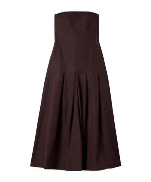 KALLMEYER Pleated Wool-blend Twill Midi Dress - Black