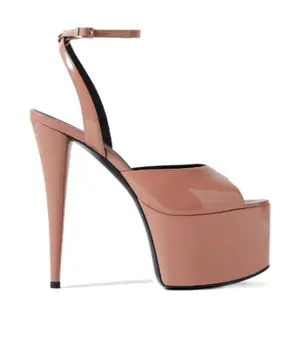 GIUSEPPE ZANOTTI Faux Patent-leather Platform Sandals - Pink