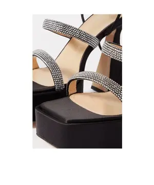 MACHMACH Crystal-embellished Satin Platform Sandals