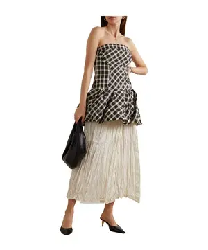 Rosie Assoulin Strapless Gathered Peplum Top