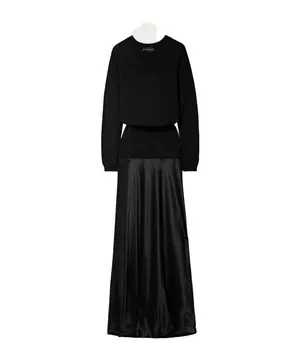 Brandon Maxwell Silk Satin Maxi Dress - Black