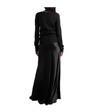 Brandon Maxwell Silk Satin Maxi Dress