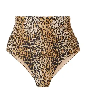 Melissa Odabash Ruched Leopard-print Bikini Briefs - Nude