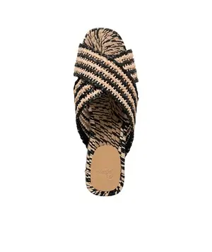 CastaÑer Two-tone Patchwork Raffia Slippers - No