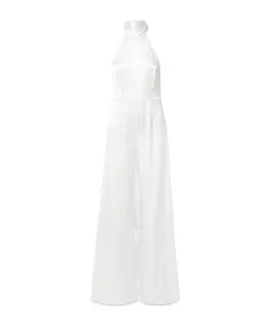 Galvan Satin Jumpsuit - White