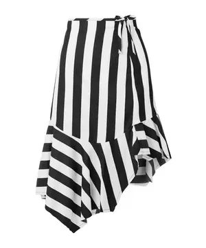 MARQUES' ALMEIDA Asymmetrical Striped Midi Skirt - White