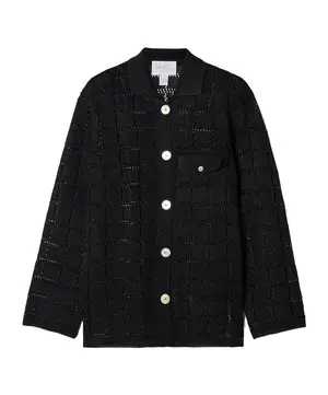 Calle Del Mar Pointelle-knit Shirt - Black
