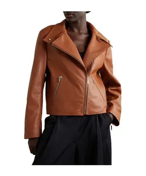 Rosetta Getty Textured-leather Biker Jacket