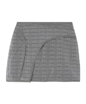 Alexander McQueen Matelassé Checked Shell Mini Wrap Skirt - No