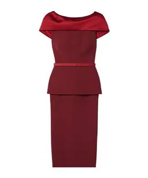 SAFIYAA LONDON Midi Dress With Satin Trim