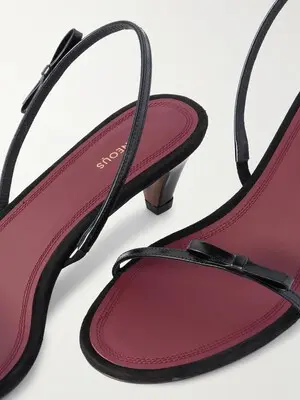 NEOUS Casual Patent Leather Sandals - Black