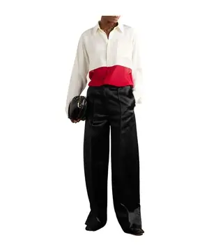 PETER DO Satin Raised-seam Straight Trousers