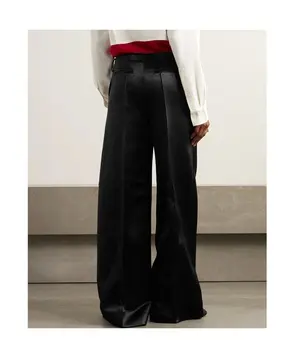PETER DO Satin Raised-seam Straight Trousers