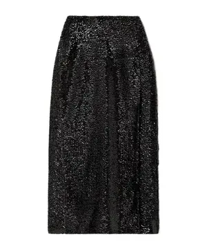 EMILIA WICKSTEAD Straight Midi Skirt - Black