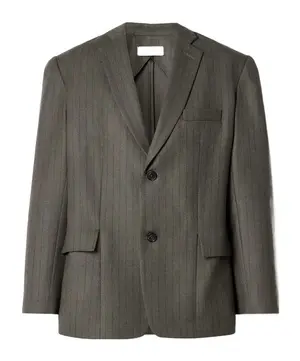 KALLMEYER Pinstriped Wool-twill Blazer - Black