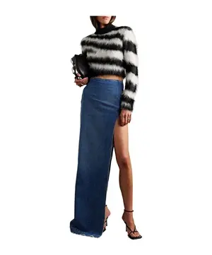 Monse Cropped Zebra-print Alpaca-blend Sweater