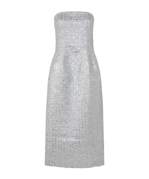 EMILIA WICKSTEAD Metallic Cloqué Midi Dress - No