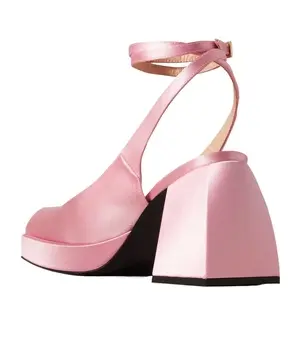 NODALETO Embellished Satin Platform Pumps