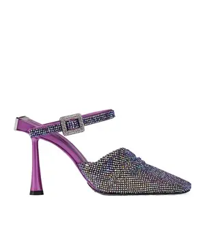 Benedetta Bruzziches Crystal-embellished Silk-satin And Leather Pumps