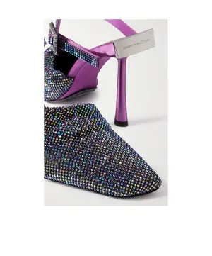 Benedetta Bruzziches Crystal-embellished Silk-satin And Leather Pumps