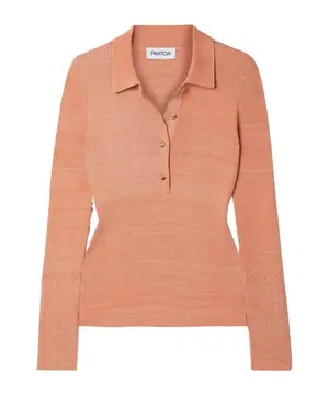 Partow Ribbed Silk And Cotton-blend Polo Sweater - No