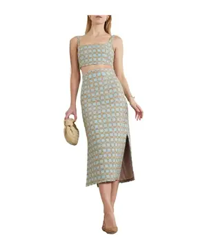 EMILIA WICKSTEAD Lucilia Cropped Checked Bouclé Top