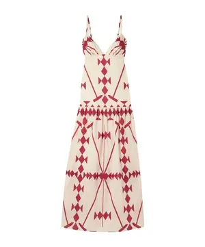 Johanna Ortiz Full Flared Maxi Long Dress - Nude