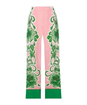 Borgo De Nor Floral-print Crepe Straight-leg Pants - No