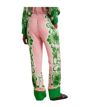 Borgo De Nor Floral-print Crepe Straight-leg Pants