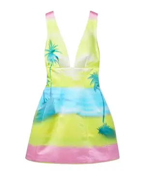 Brandon Maxwell Printed Silk-satin Mini Dress - No