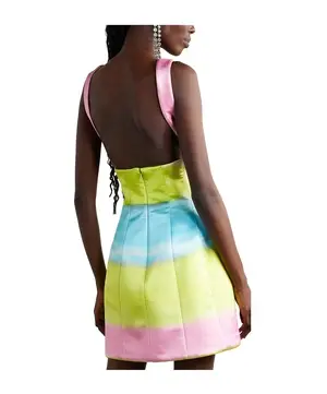 Brandon Maxwell Printed Silk-satin Mini Dress