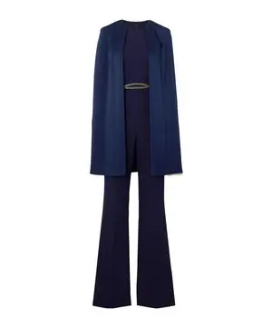 SAFIYAA LONDON Aisling Embellished Jumpsuit With Cape Effect - No