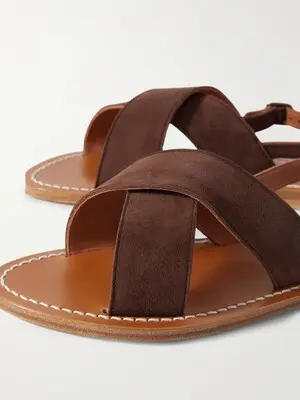 K.JACQUES Solid Suede Sandals