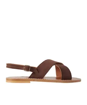 K.JACQUES Suede Crossover Sandals - No