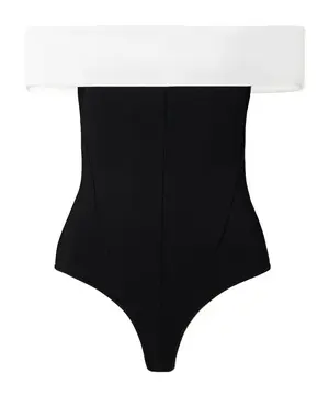 Galvan Aria Stretch-knit Off-the-shoulder Bodysuit - No
