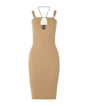 ANDREĀDAMO Cutout Midi Dress - Nude