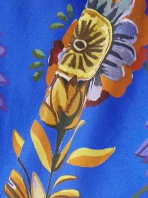 Borgo De Nor Cropped Floral-print Cotton-poplin Top
