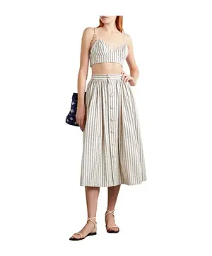 Adam Lippes Striped Cotton-twill Bralette