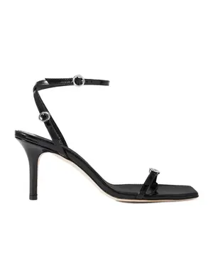 AeydĒ Ankle Wrap Strap Stiletto Heel Sandals - Black