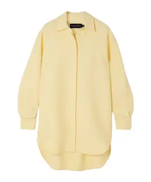 Brandon Maxwell Wool And Silk-blend Crepe Mini Shirt Dress - Nude