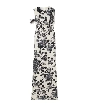 EMILIA WICKSTEAD Floral Print Twill Maxi Dress