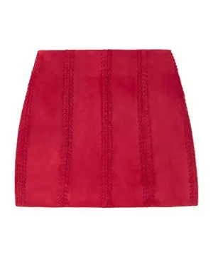 Dodo Bar Or Talla Whipstitched Suede Mini Skirt - No