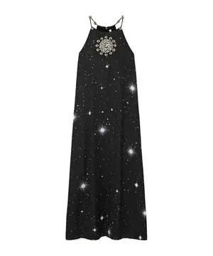 CHRISTOPHER KANE Embellished Printed Crepe Midi Dress - No