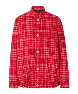Giuliva Heritage The Diana Checked Wool-blend Tweed Jacket - Red