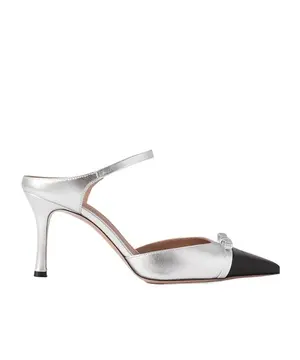 Malone Souliers Silver Tone Mules Clogs For Women