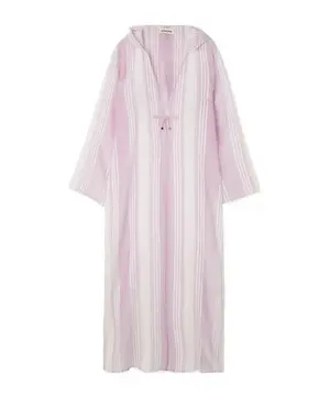 ADMONA Embellished Striped Gauze Coverup - Pink