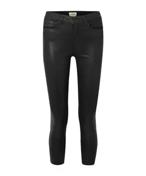 L'Agence Cropped Coated High-rise Skinny Jeans - No